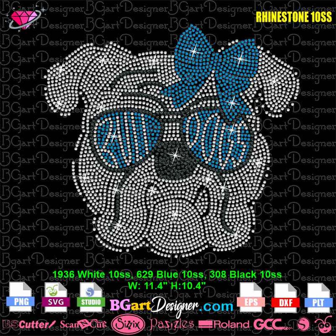 Bulldog Mascot Rhinestone Digital Template Svg for Cricut Silhouette ...