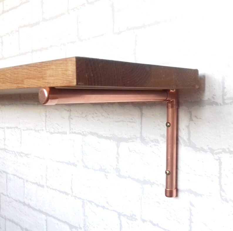 Copper Shelf Bracket / Shelf Support open End Design - Etsy UK