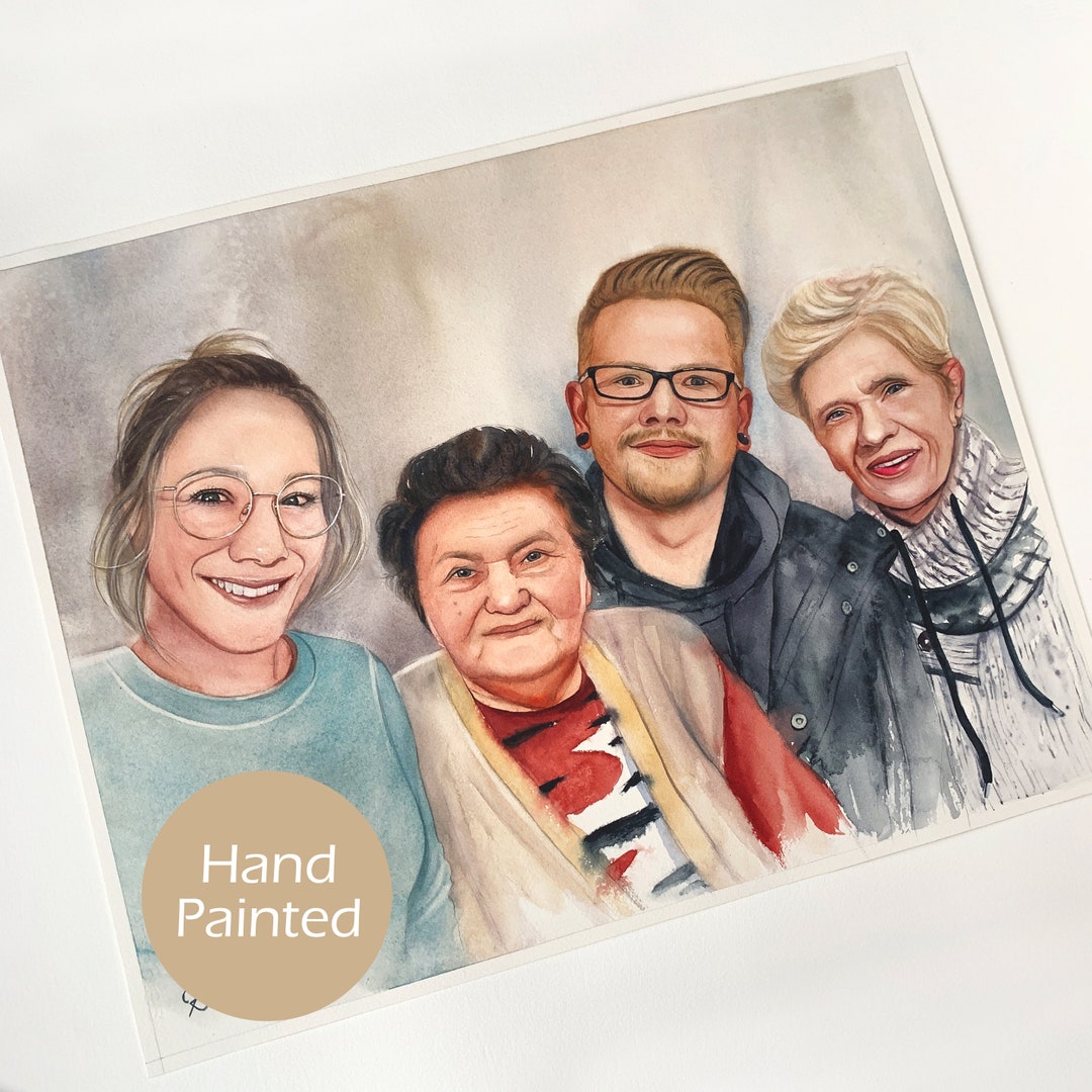 Custom Portrait From Photo, Hand Painted Watercolor Portrait, Gift for ...