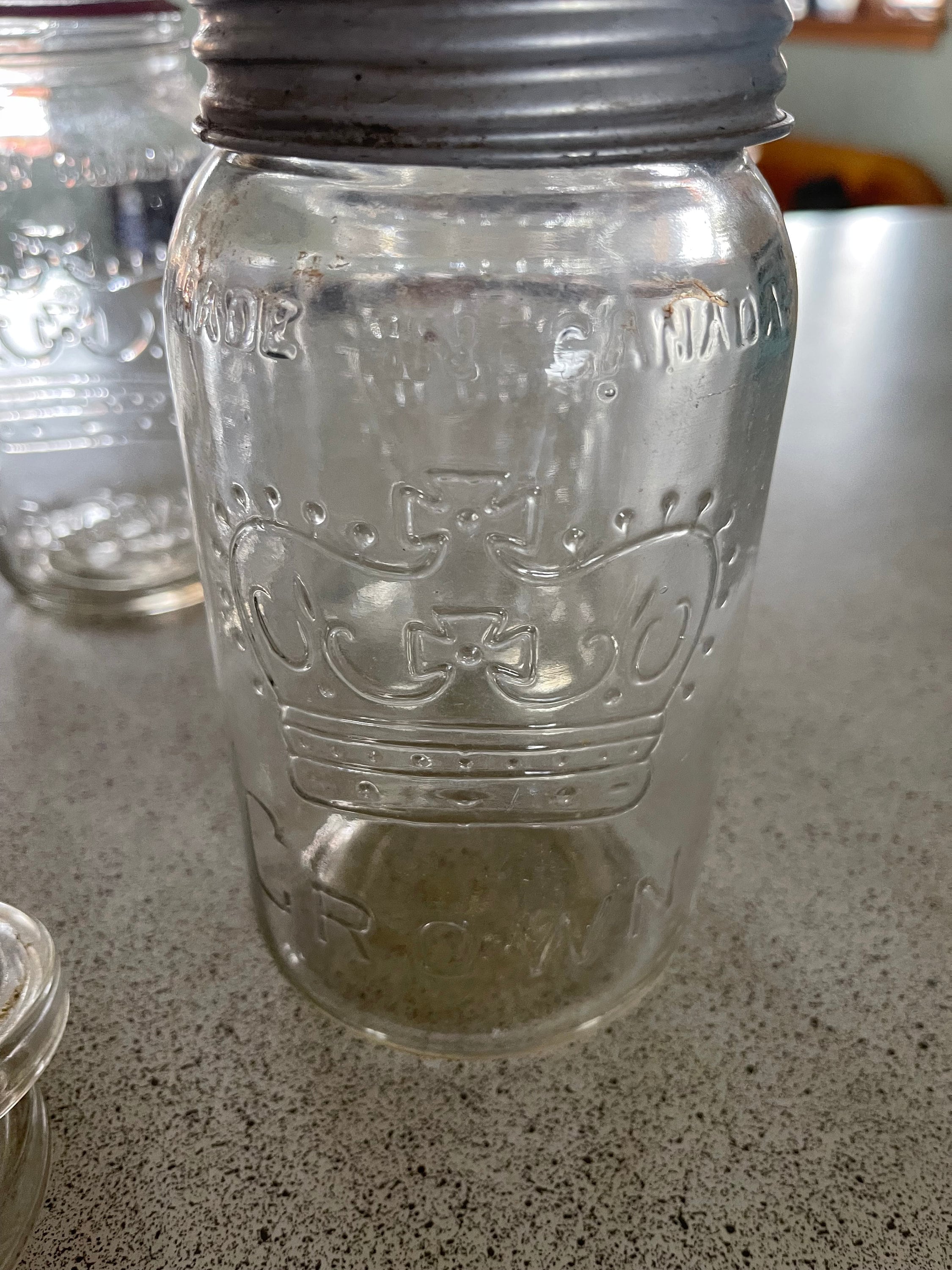 Lot of 3 Antique Crown Mason Jars - Etsy