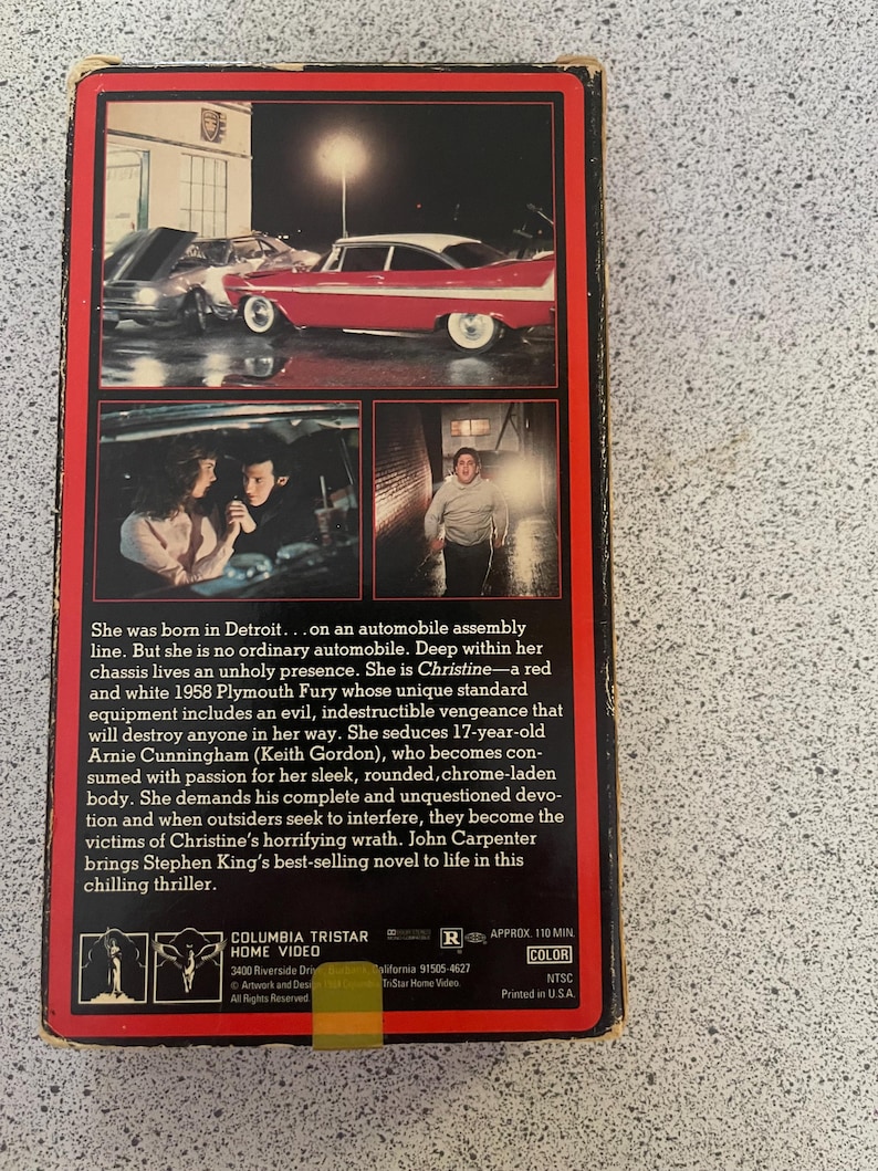 Christine VHS Stephen King - Etsy