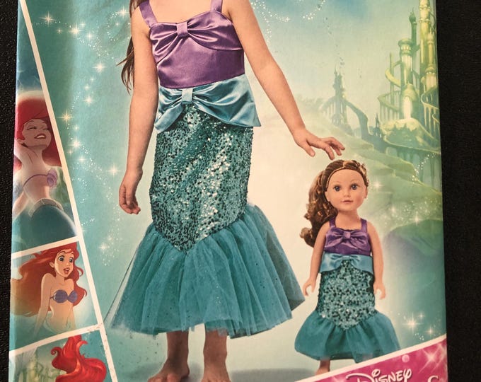 Disney Princess Ariel Little Mermaid Costume Pattern for Child & 18 ...