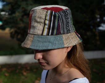 Hemp Patchwork Bucket Hat - Etsy