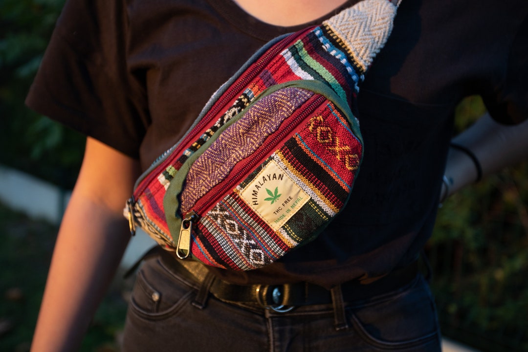 Multicolour Hemp Fanny Pack: Vegan Boho Crossbody Waist Bag - Etsy
