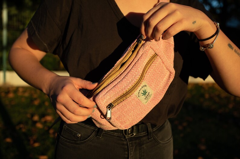 Large hemp Fanny Pack vegan Waist Bag colourful Hip pack | Etsy