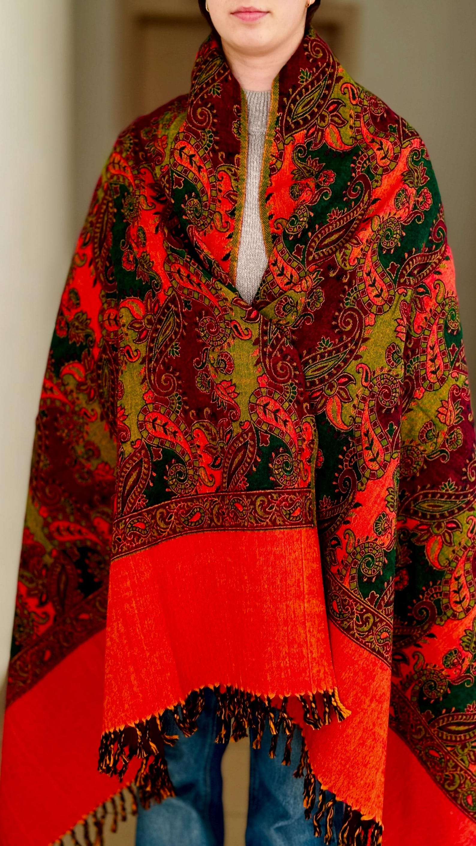 Himalayan Yak Wool Blend Shawl: Oversized Tribal Wrap - Etsy
