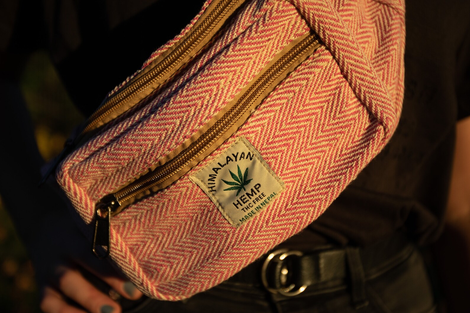Large hemp Fanny Pack vegan Waist Bag colourful Hip pack | Etsy