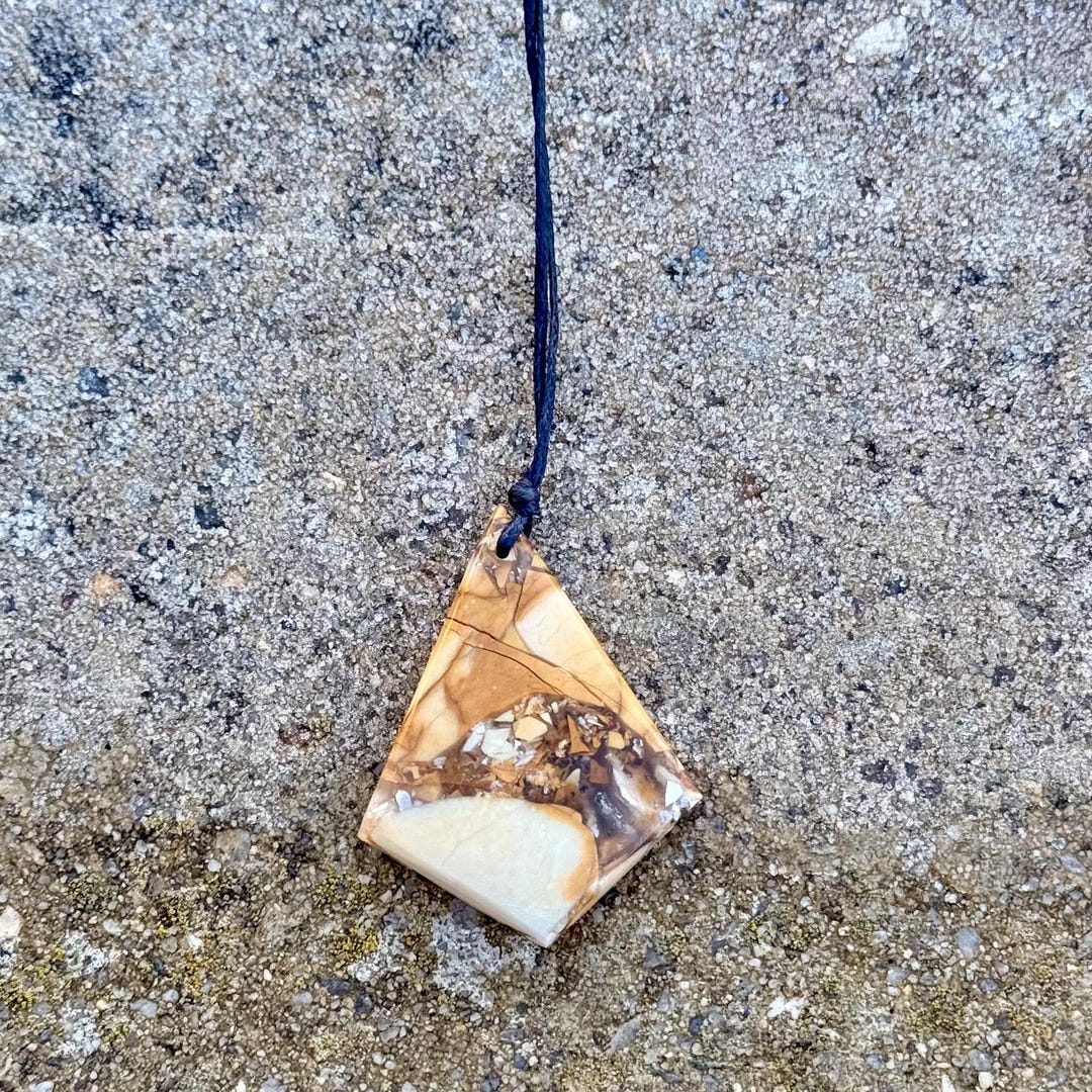 Handmade Brecciated Mookaite Amulet Necklace: Earthy Jasper Pendant - Etsy