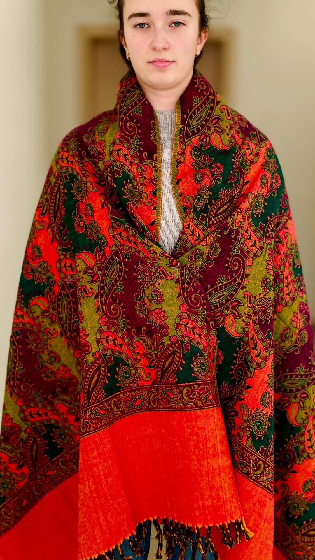 Himalayan Yak Wool Blend Shawl: Oversized Tribal Wrap - Etsy