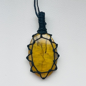 Macrame Nellite Amulet, Nellite Gemstone Necklace, Nellite Stone ...