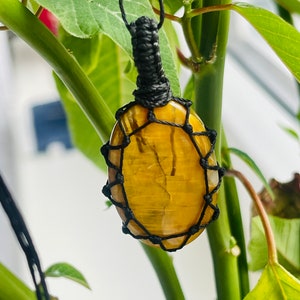 Macrame Nellite Amulet, Nellite Gemstone Necklace, Nellite Stone ...