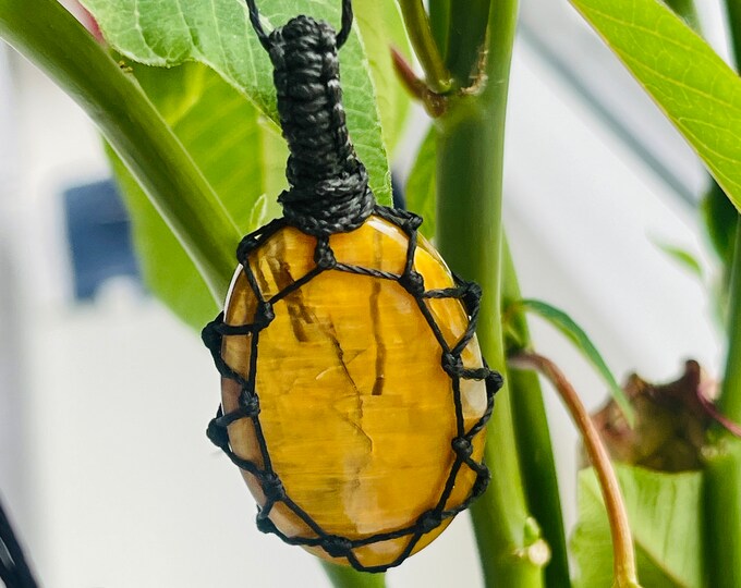 Macrame Nellite Amulet, Nellite Gemstone Necklace, Nellite Stone ...