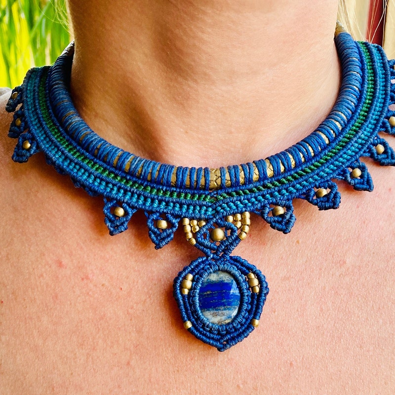 Macrame Necklace - Etsy