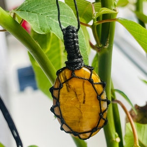 Macrame Nellite Amulet, Nellite Gemstone Necklace, Nellite Stone ...