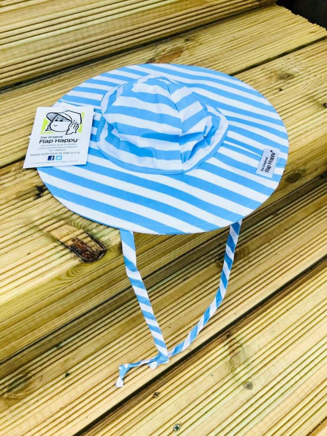 Flap Happy Blue & White Flap Happy Hat Sailor. Sky Blue - Etsy