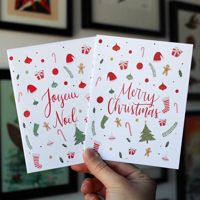 Joyeux Noel Card - Etsy