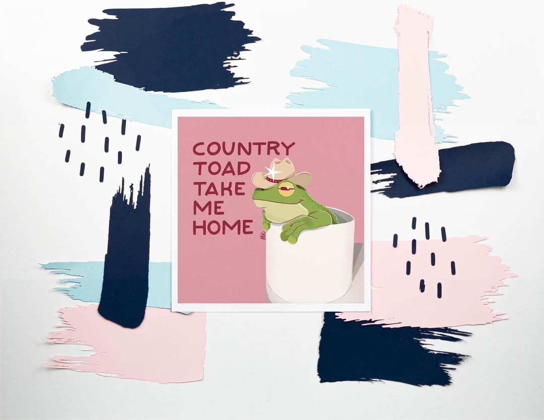 Country Toad Art Print | Original Lettering Art | Frog Illustration ...