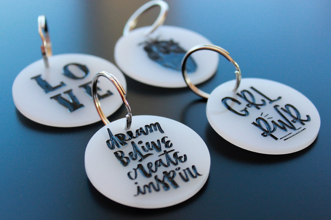 Hand Painted Acrylic Keychain | Laser Cut and Engraved Original Artwork ...