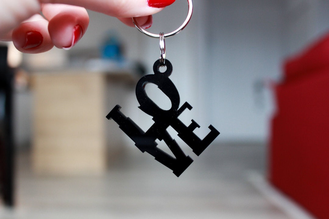 Black Acrylic Keychain | Matte and Glossy | Laser Cut | Original Art ...