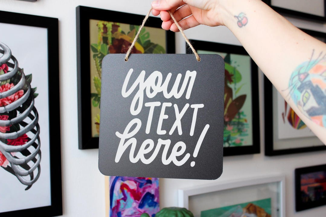 Personalized Door Sign | Square Wall Sign | Chalkboard | Your Own Text ...