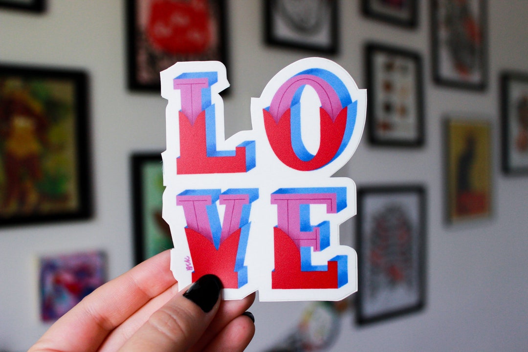 Love | Vinyl Sticker | Waterproof Sticker | Original Art | Digital Art ...