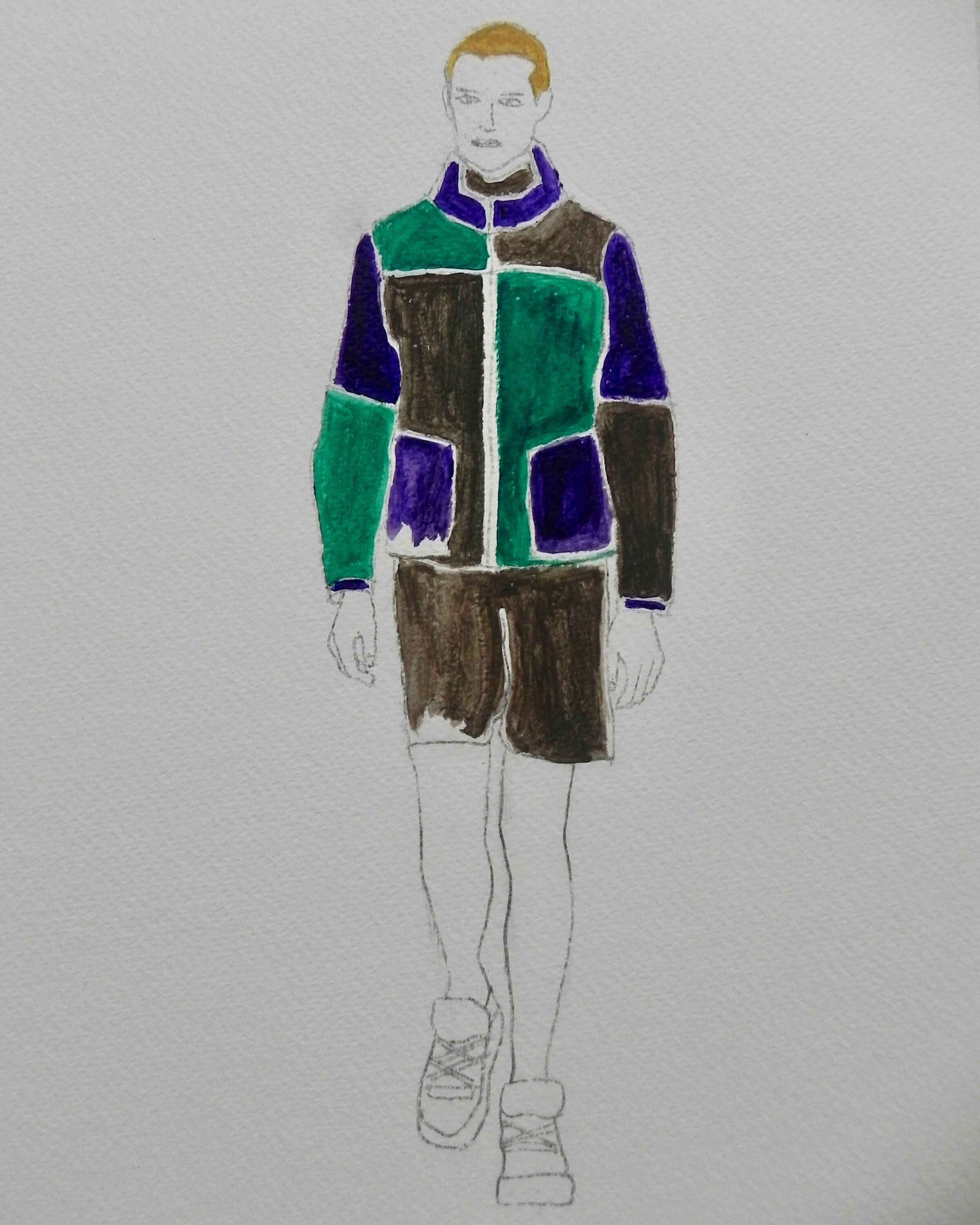 Original Watercolor Painting of Man, Male Model, Fashion Ad - Etsy