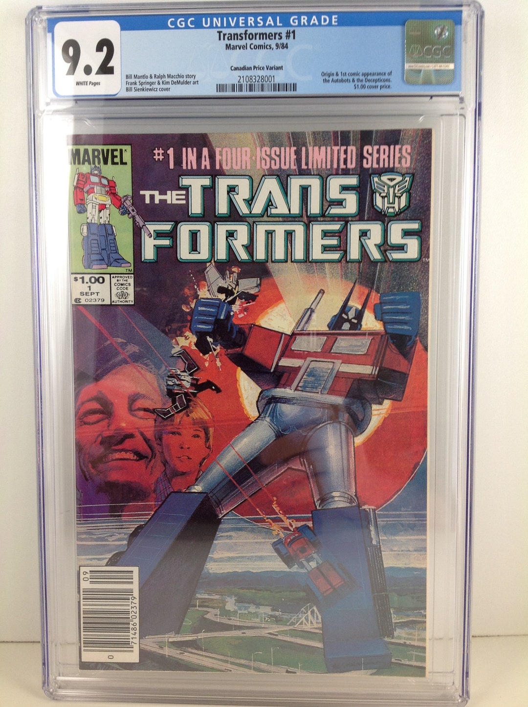 Transformers #1 - 1st Appearance- Canadian Variant - Cgc 9.2 - Etsy