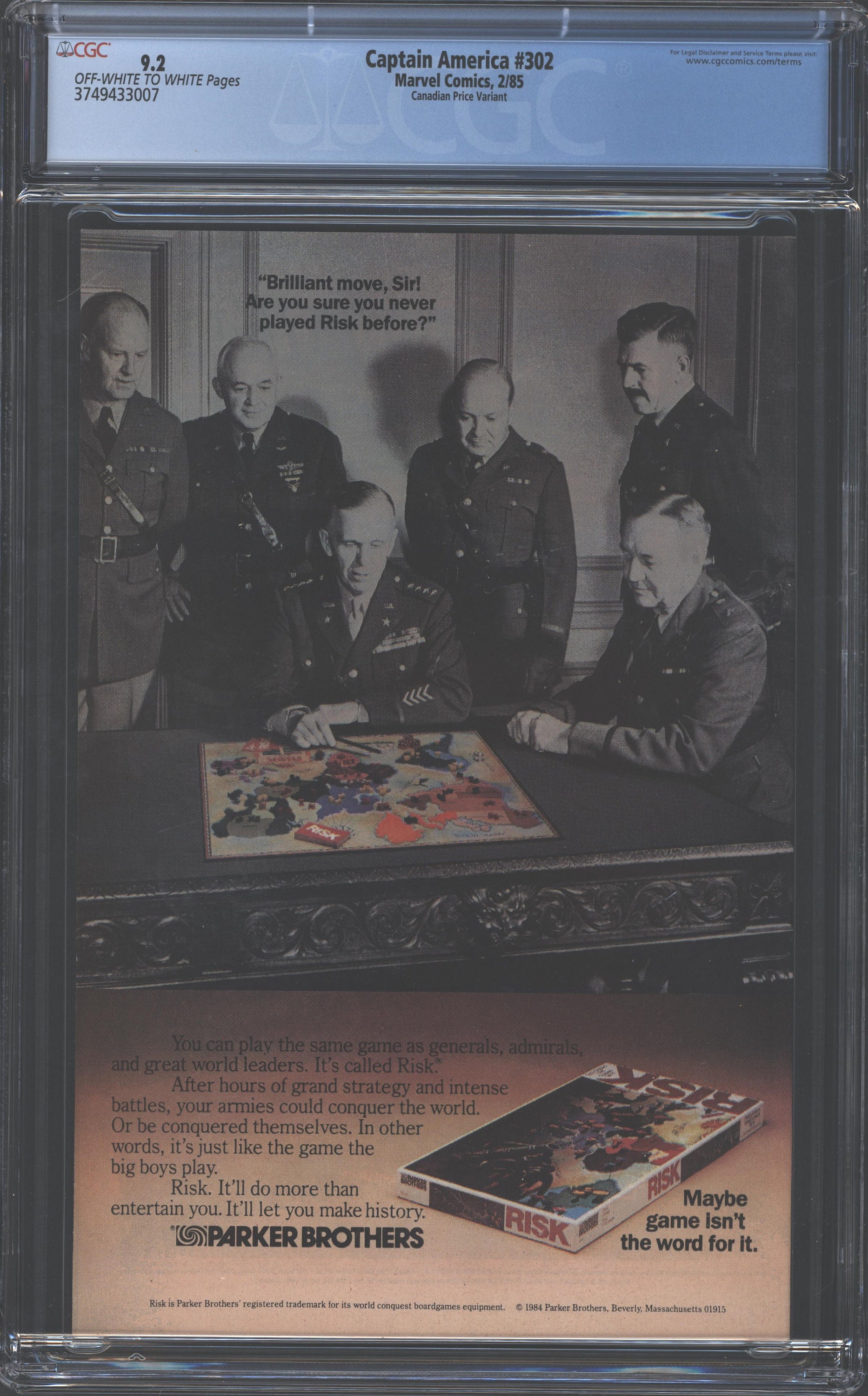 Captain America 302 CGC Canadian Price Variant 1st Appreance Machete ...