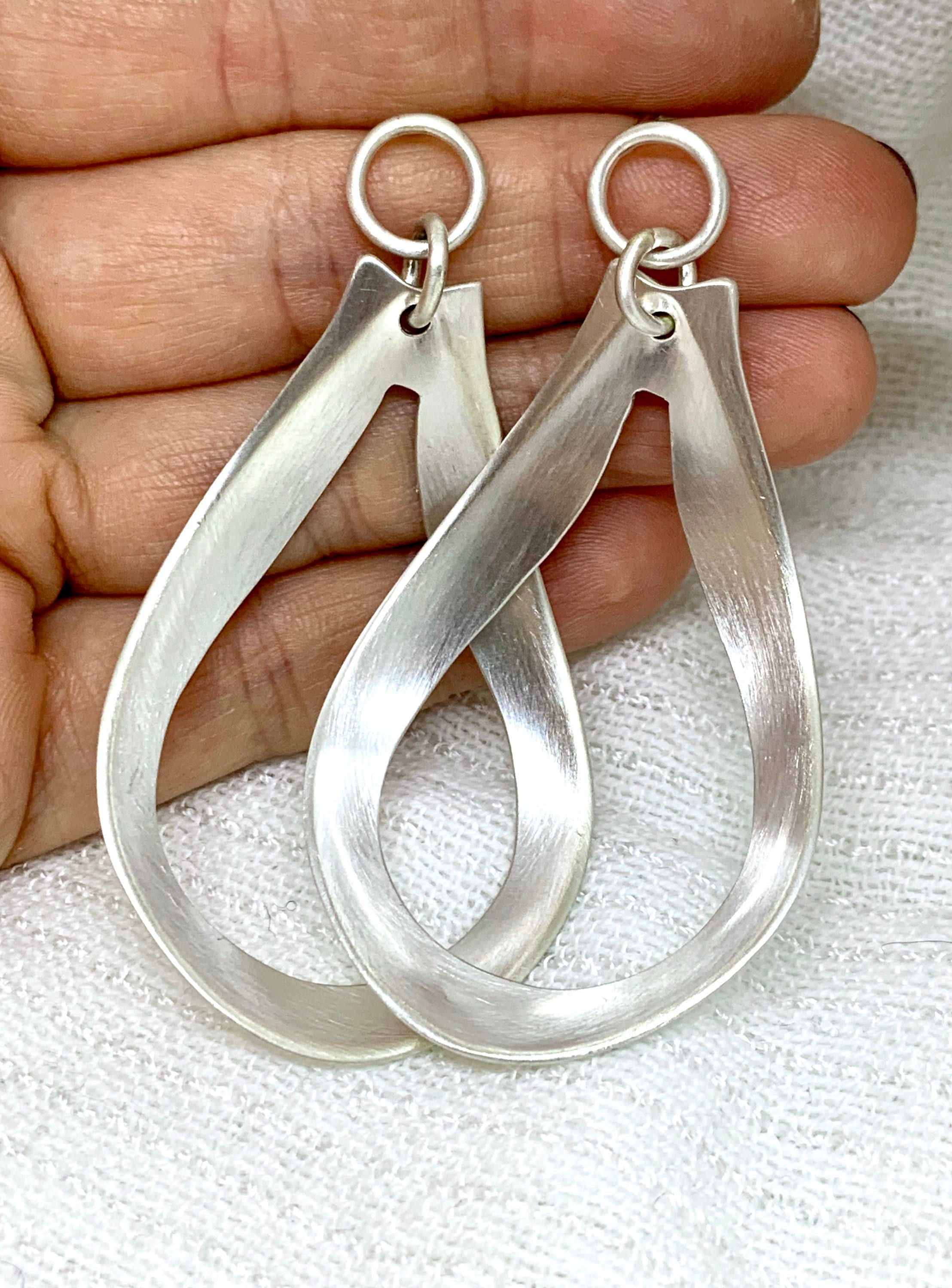 Big Silver Statement Earrings Spoon Jewelry Handmade | Etsy Big Silver Statement Earrings Spoon Jewelry Handmade | Etsy