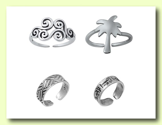Sterling Silver .925 Adjustable Toe Ring Boho Hippie Ring | Etsy