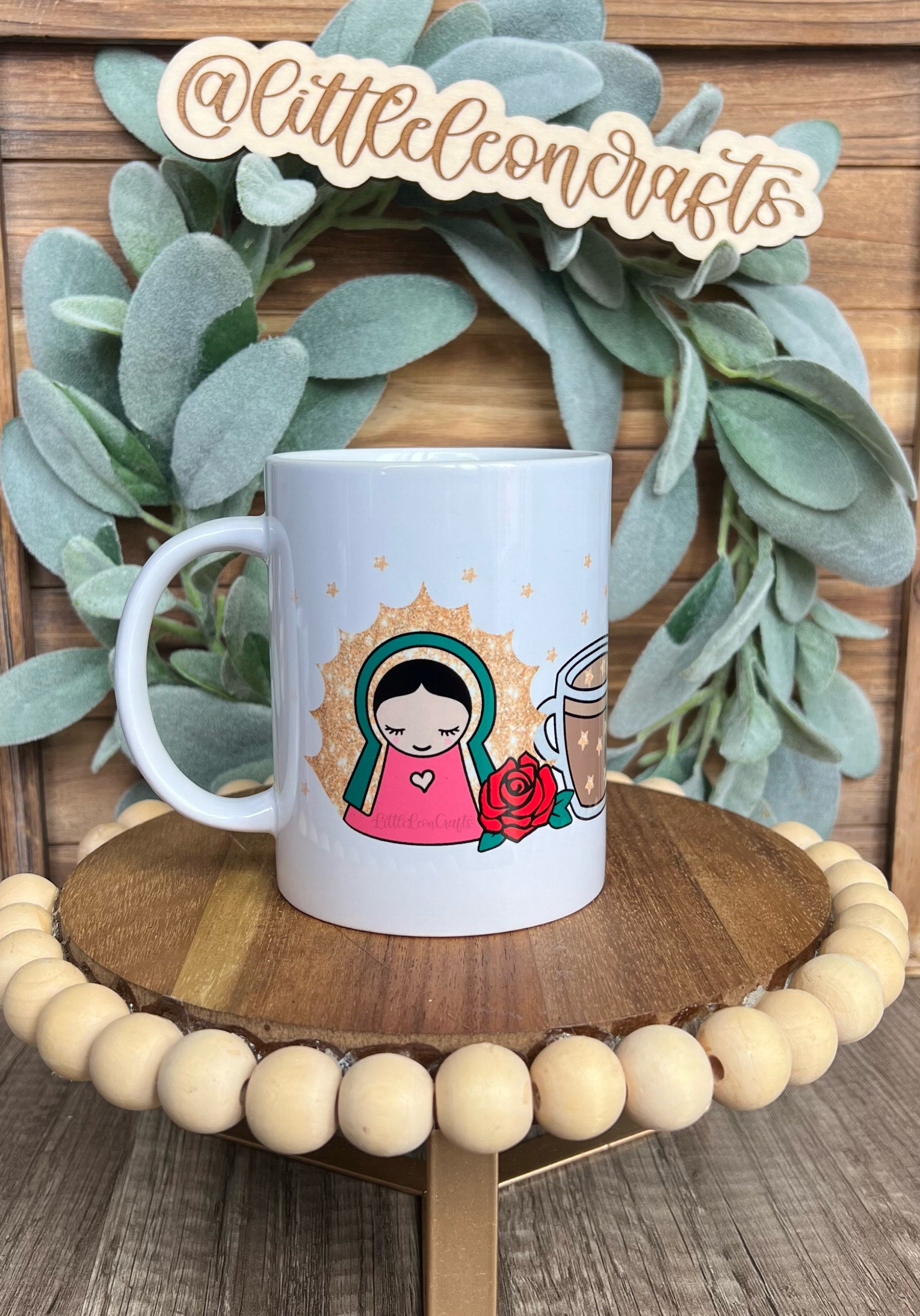 15 Oz Virgen De Guadalupe Full Wrap Coffee Mug, Virgin Mary Mug, Virgen ...