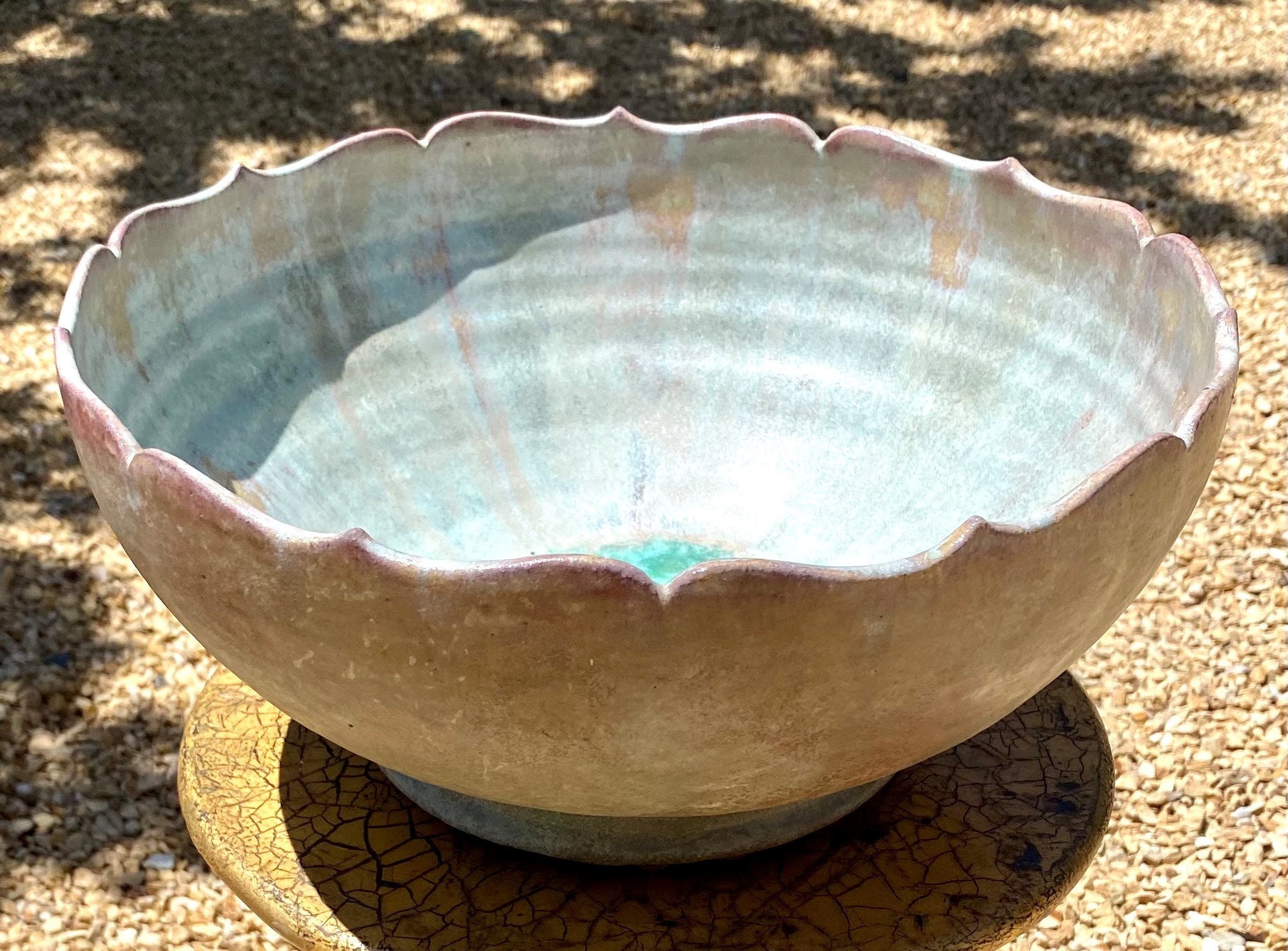 STEVEN A. KLINSKY Ceramic Glazed Scalloped Edge Bowl - Etsy