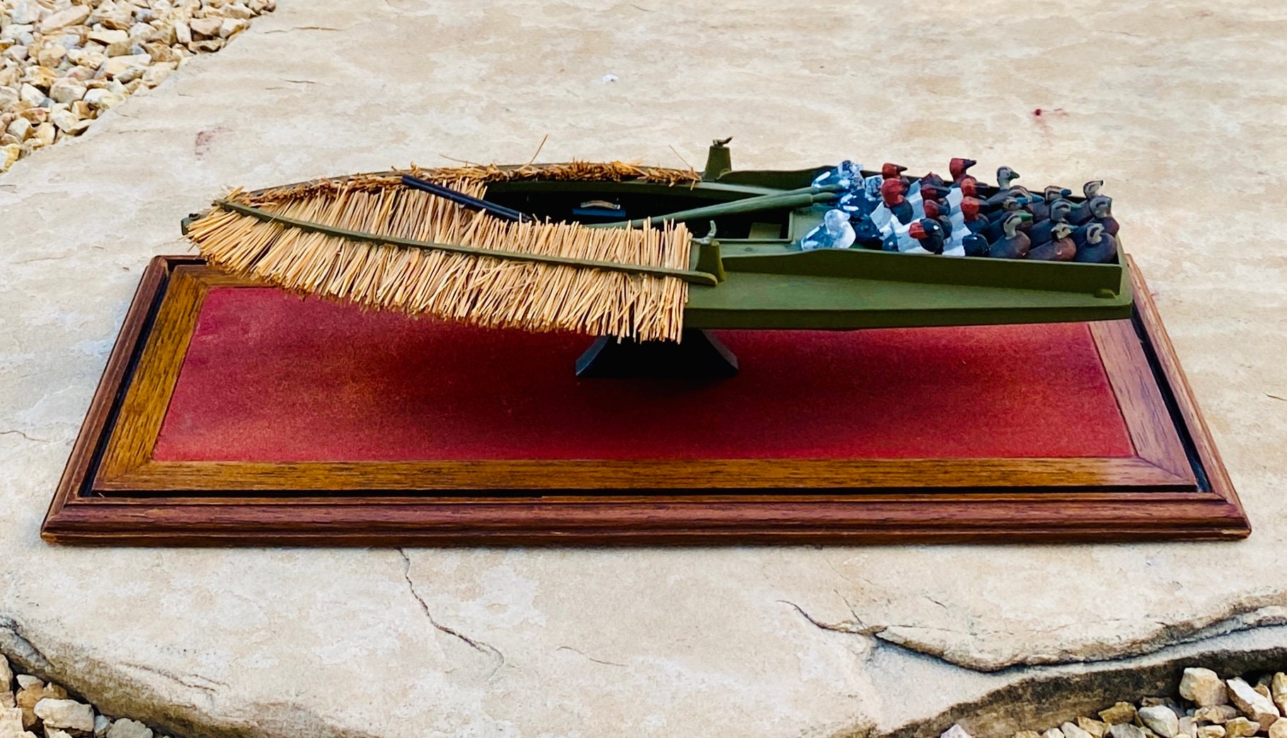 BARNEGAT BAY Vintage Sneakbox Duck Boat Skiff Display Model With Grass ...
