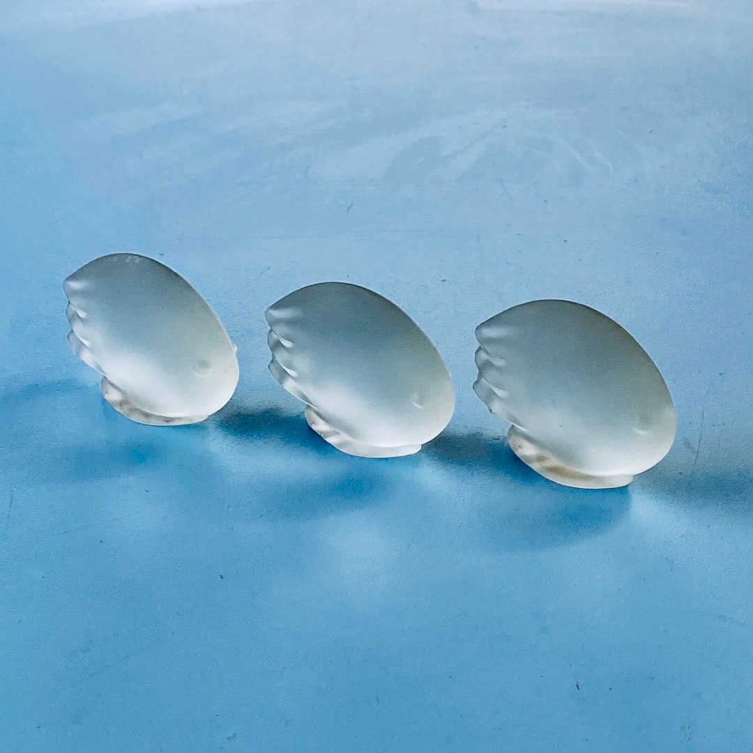 LUCIENNE BLOCH Design Set of Three Frosted Glass Fish - Etsy