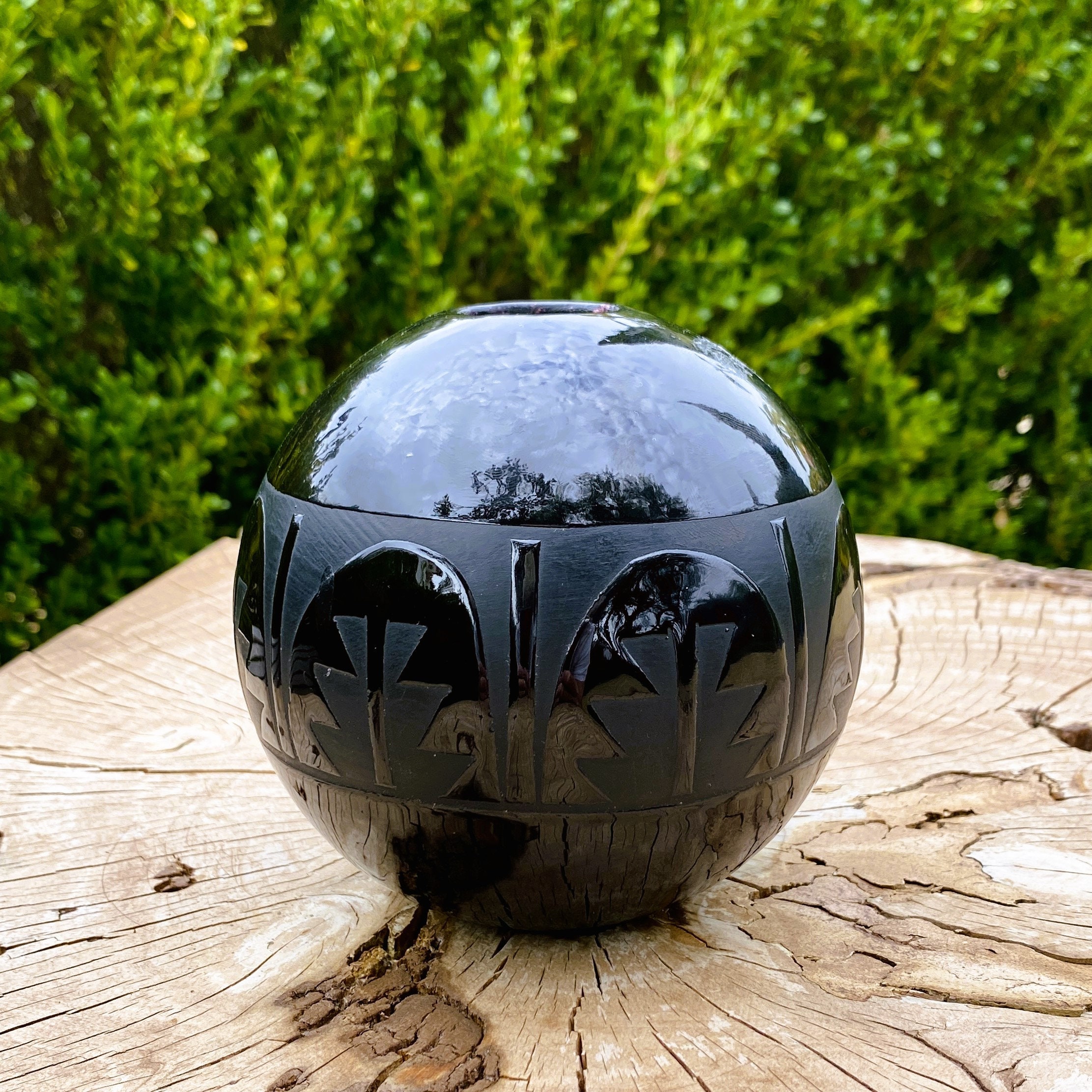 BEN SAXON Black on Black Navajo Seed Pot Nineties - Etsy