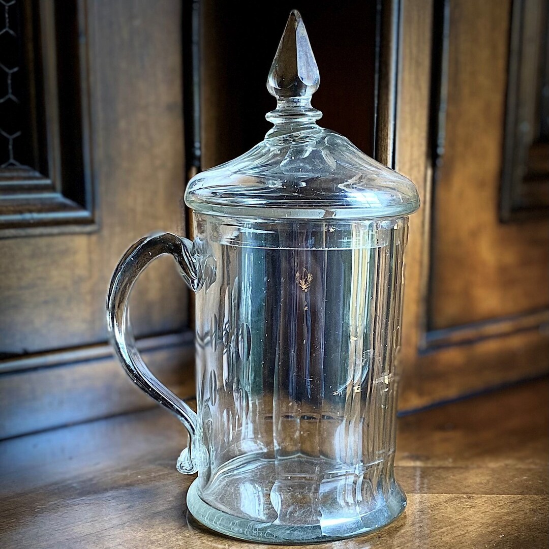 Rare Full Pint Glass Lidded Marriage Wedding TANKARD Early 1800s - Etsy