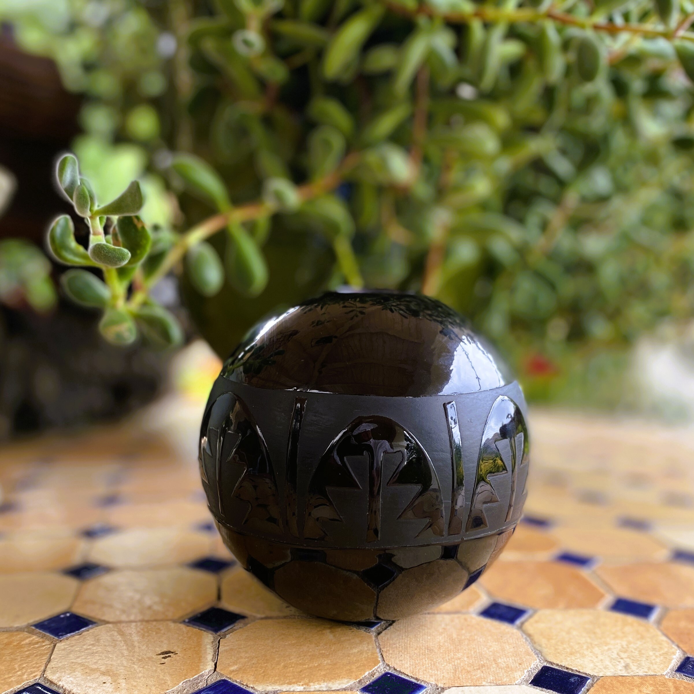 BEN SAXON Black on Black Navajo Seed Pot Nineties - Etsy