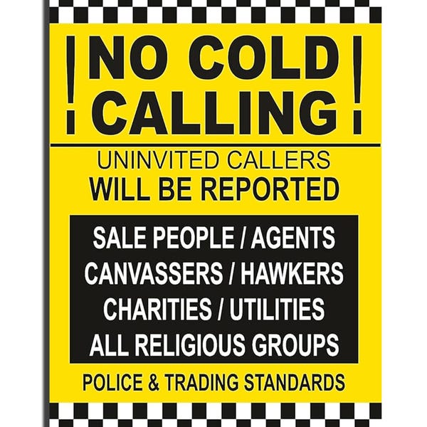 No Cold Callers Sign - Etsy UK