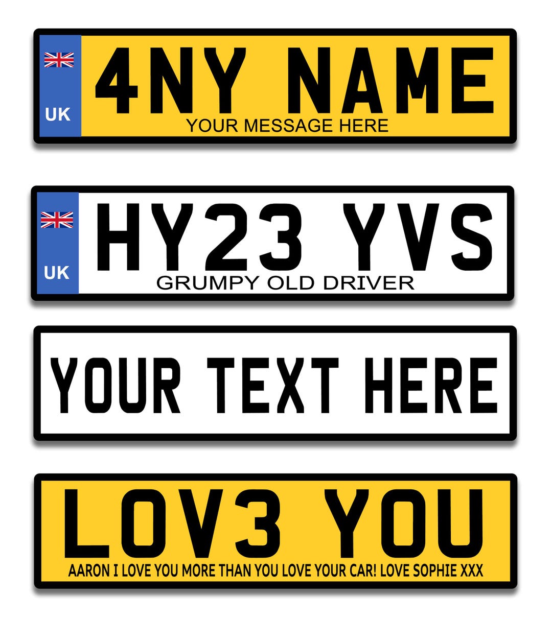 Personalised Number Plate Novelty METAL Car Registration Sign Plaque ...