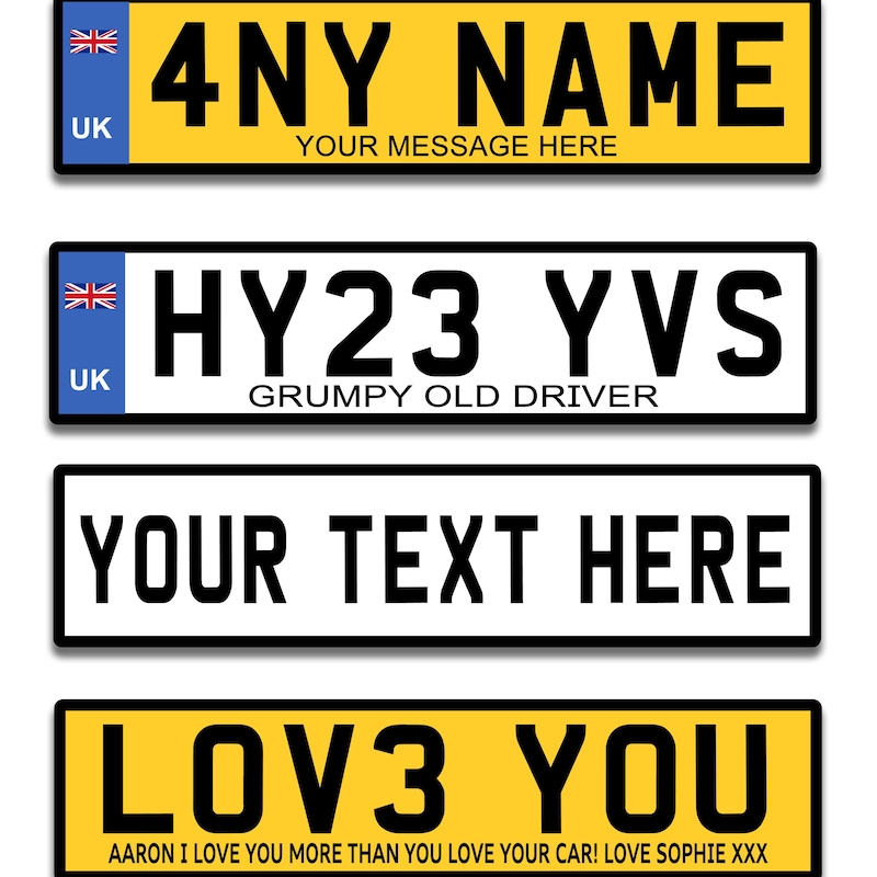 Novelty Number Plates - Etsy UK
