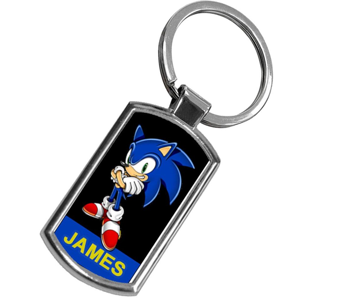 Personalised Sonic the Hedgehog Keyring / Bag Tag / Key Chain in a Gift ...