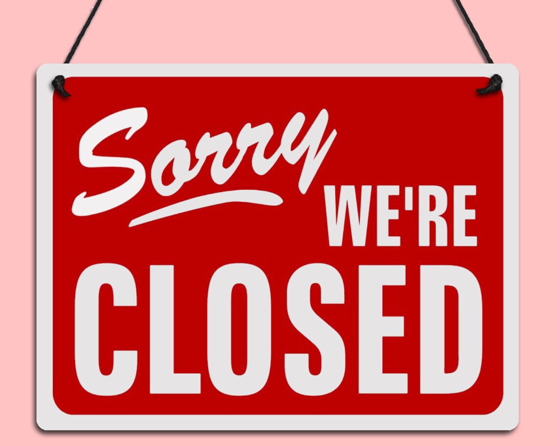 Sorry We Are Closed Sign Vintage Retro Style Metal Sign, Shop, Bar ...