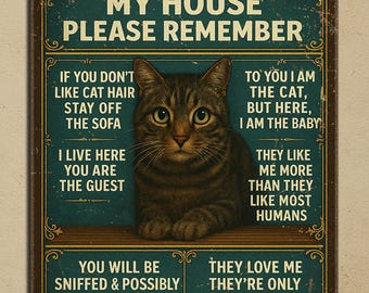 Cats House Rules - Etsy UK