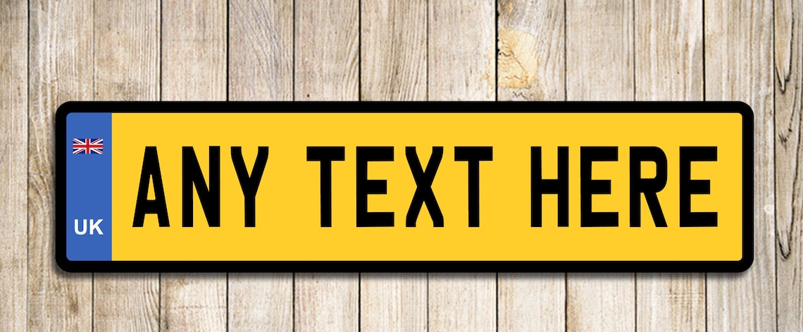 Personalised Number Plate Novelty METAL Car Registration Sign Plaque ...