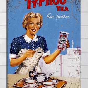 Typhoo Tea Sign Metal Wall Plaque Vintage Poster Print Kitchen Picture ...