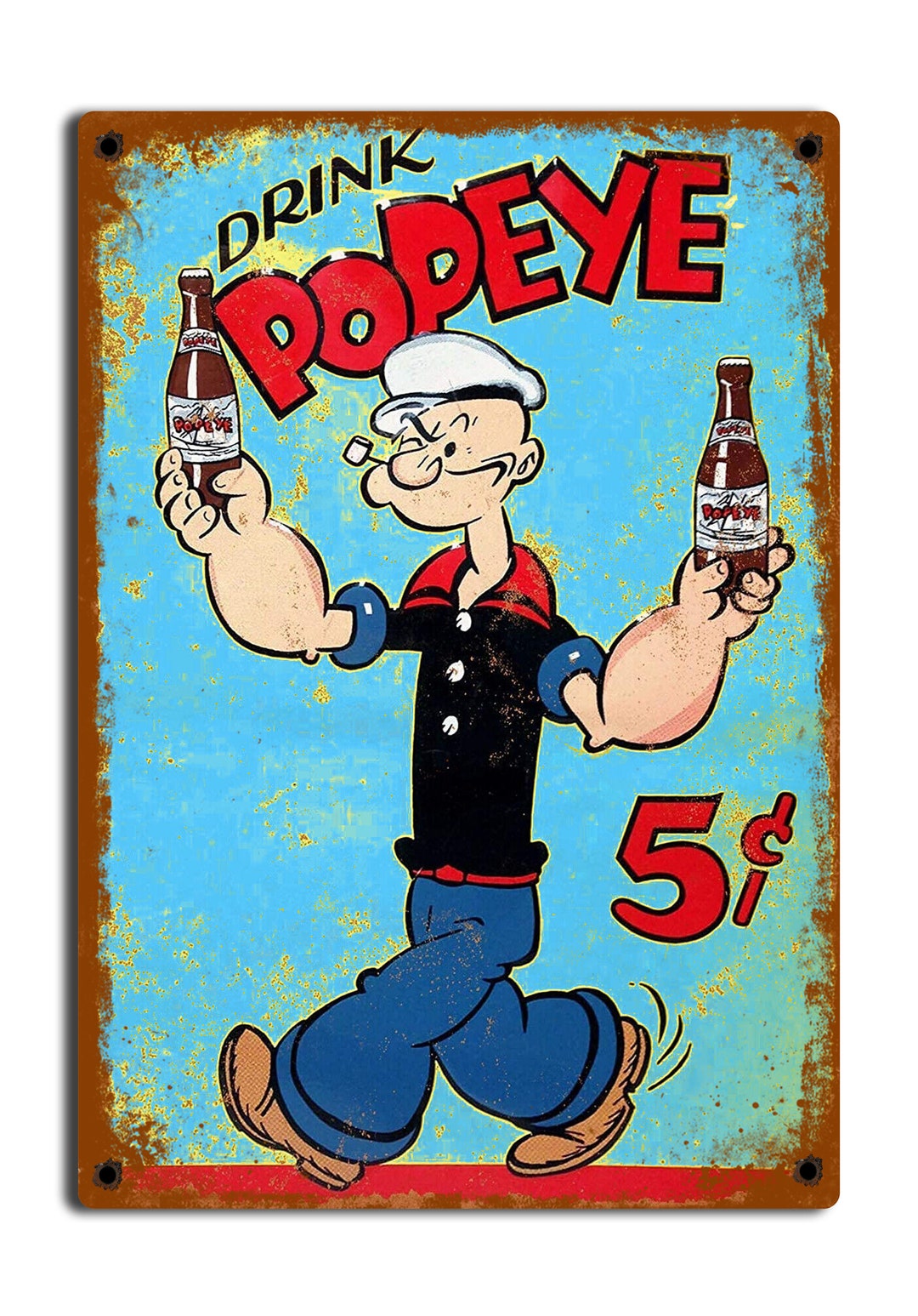 Vintage Retro Plaque POPEYE DRINK Pub Shed Bar Kitchen Man Cave Gift ...
