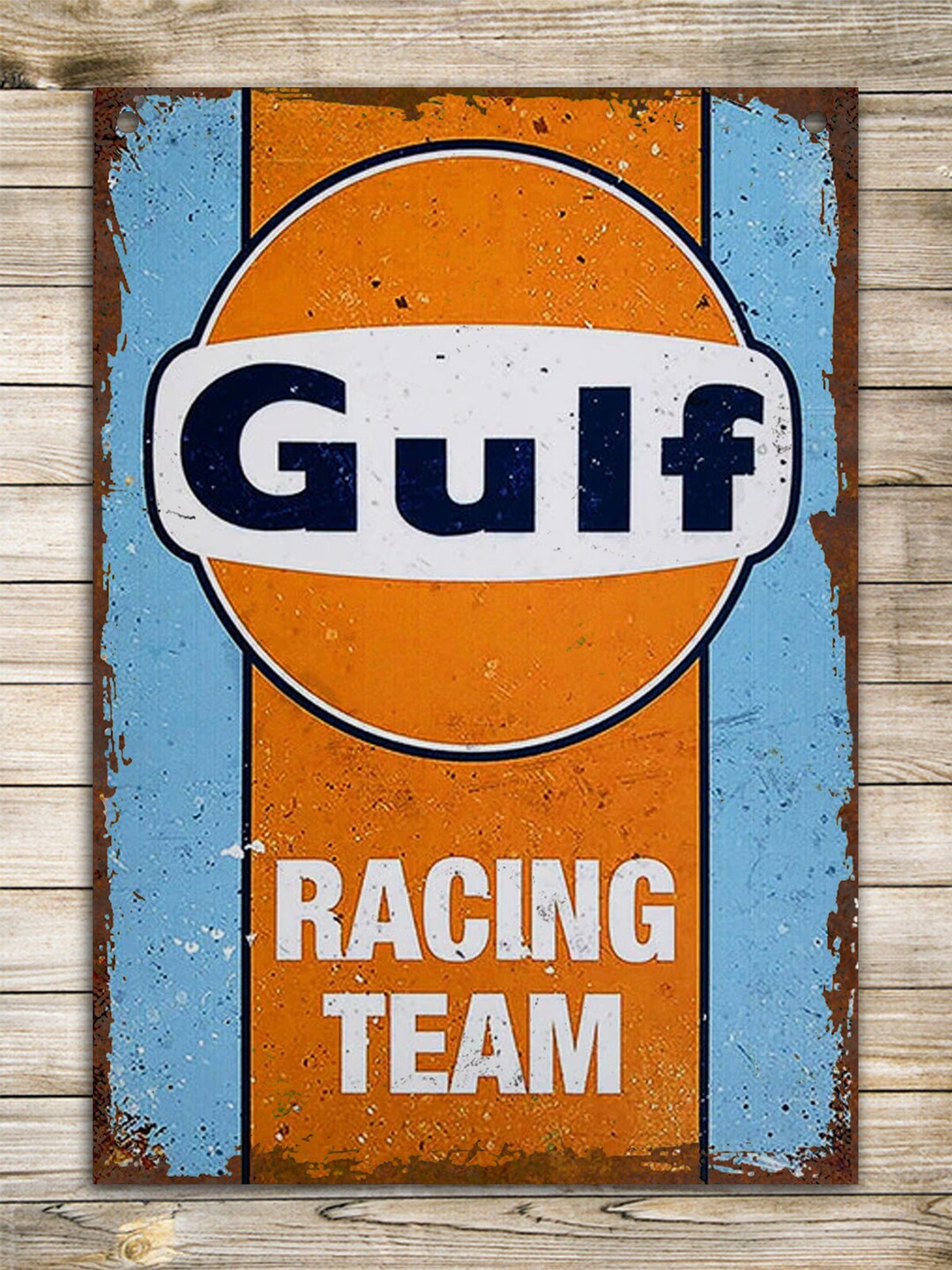 Gulf Racing Team Metal Sign Retro Pub Bar Vintage Wall Garage Kitchen ...