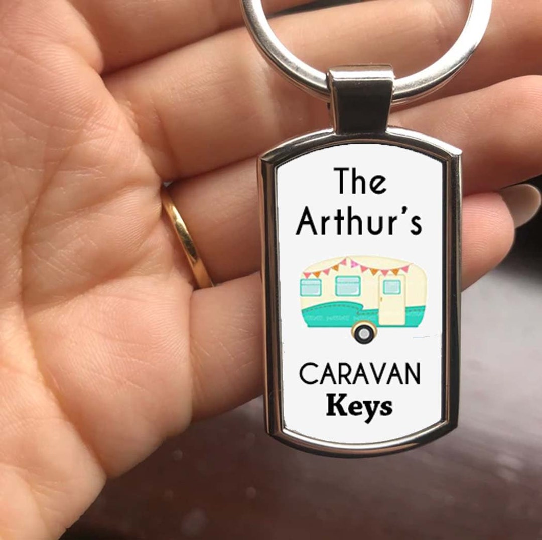 Personalised Name Caravan Keys Metal Keyring - Keepsake Gift for Family ...