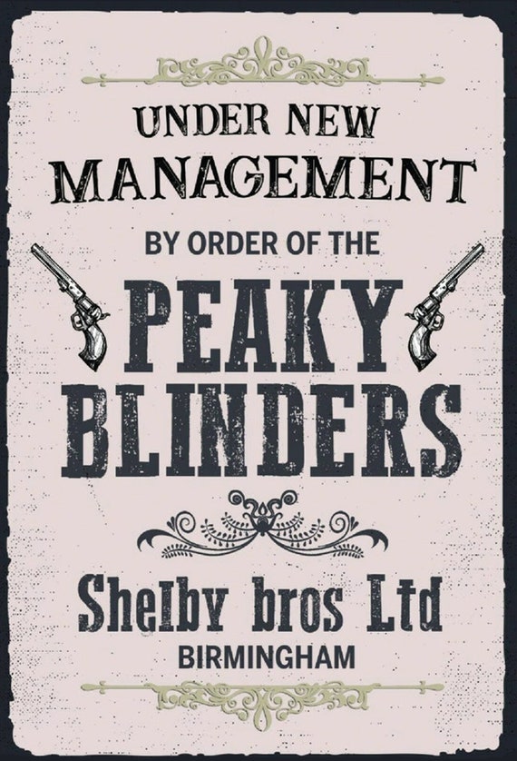 Peaky Blinders Under New Management Retro Vintage Style Metal | Etsy
