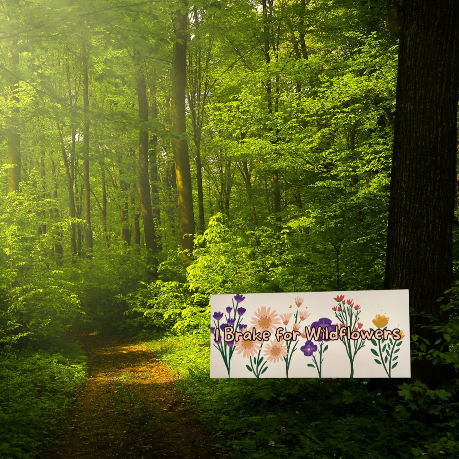 I Brake for Wildflowers Meme Bumper Sticker Bumper Sticker - Etsy